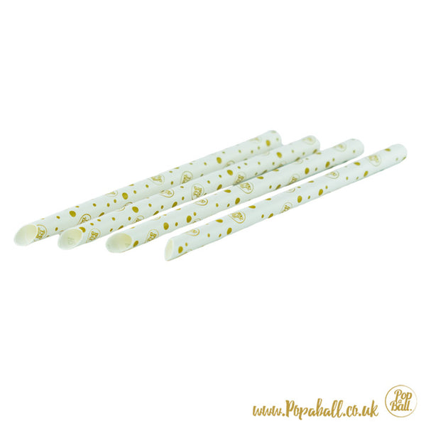 A Mix of 4 Chunky Popaball Straws - Black Silver and Gold